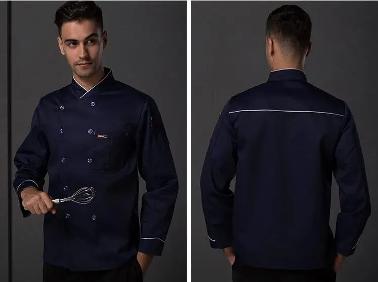 Chinese Kitchen Unisex Chef Uniforms Men Navy Chef Coats Colombia M-3XL ...