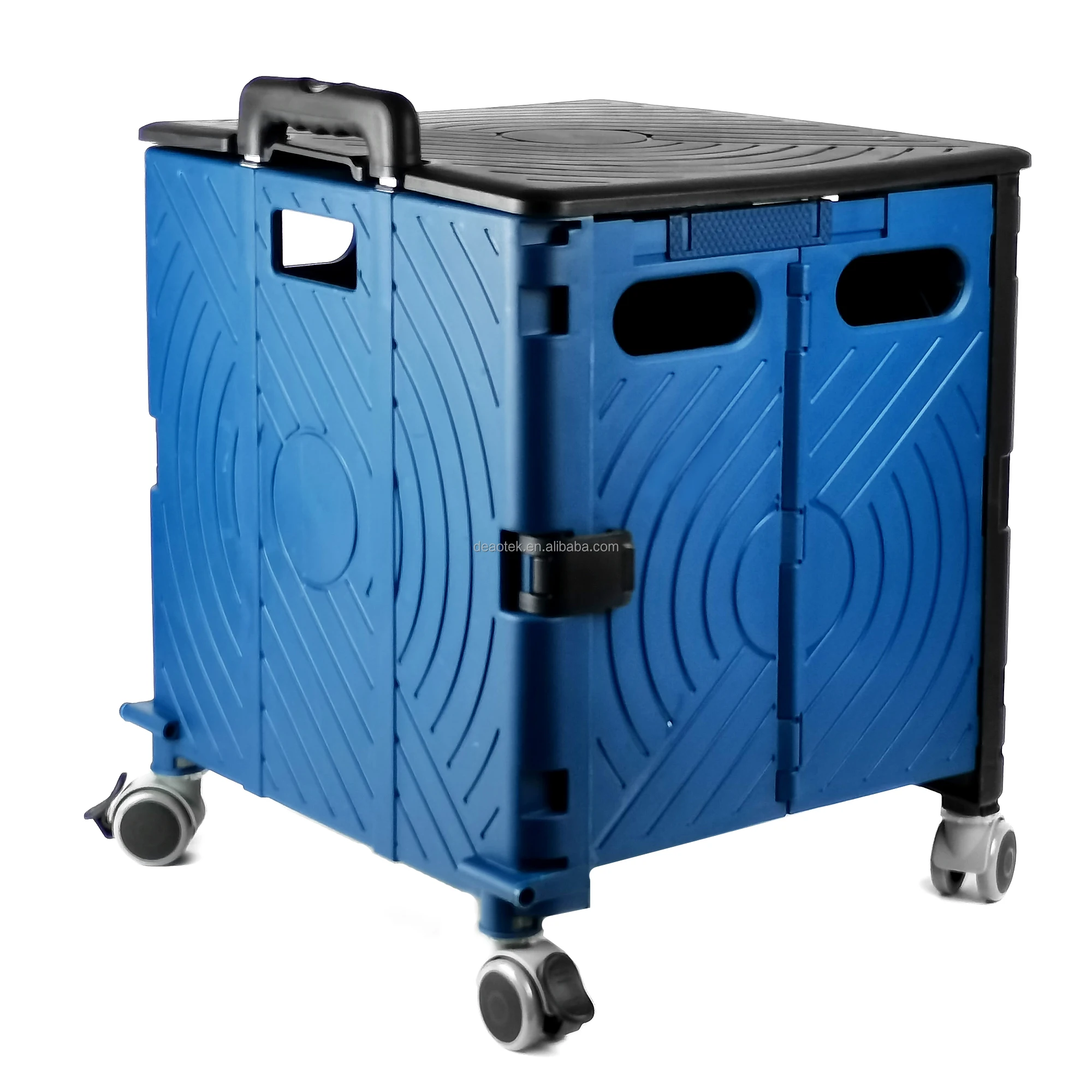 Folding Utility Cart Portable Rolling Crate Handcart Shopping Trolley ...