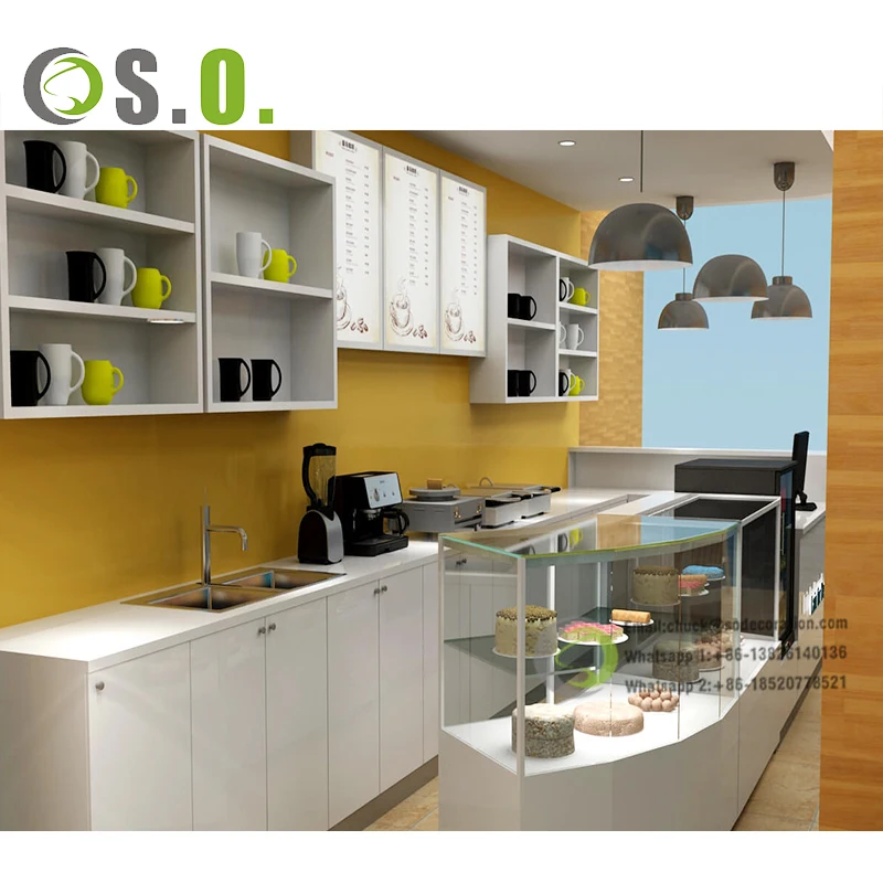 Coffee Shop Bar Counter Design Display Counter Box Aluminium Display ...