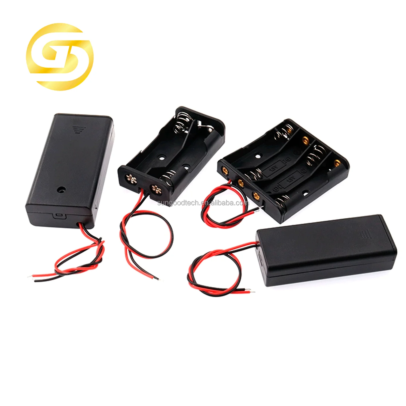 AA AAA 18650 Battery Holder Charging Holder With Cover Switch CR2032 ...