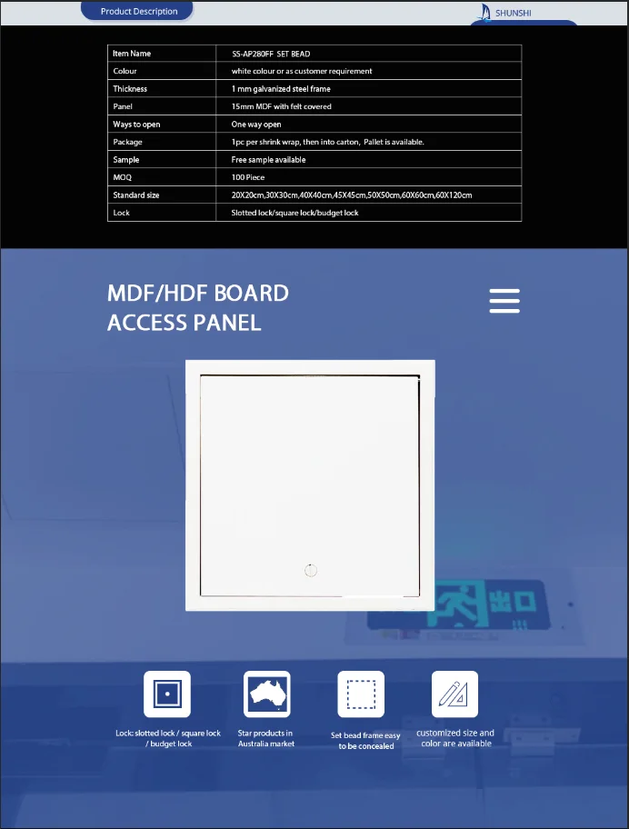 Easy Install 450x450mm Mdf Access Panel With Budget Lock Sound ...