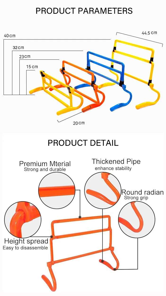 High Quality PVC a Variety of Height Soccer Training Folding Speed Hurdle Adjustable-Height ...