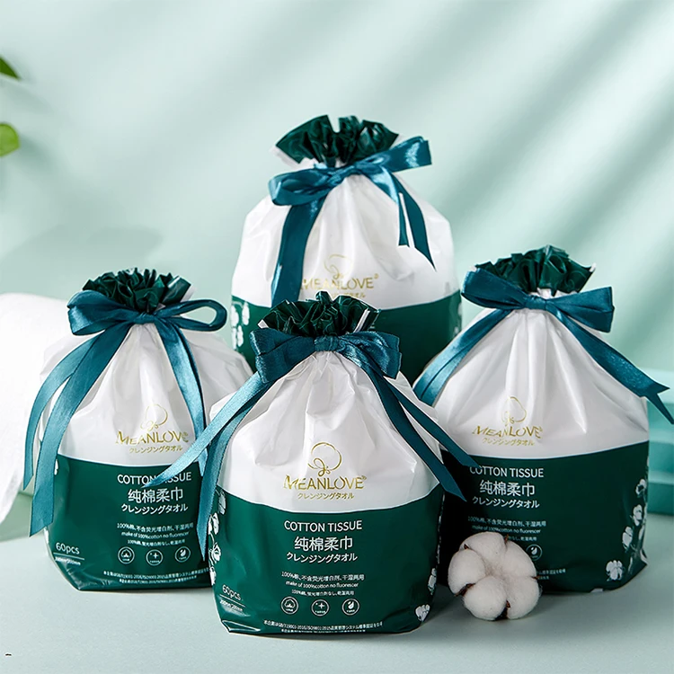 Custom Tissue Facial Disposable 80pcs Cotton Tissue 100% Pure Cotton ...