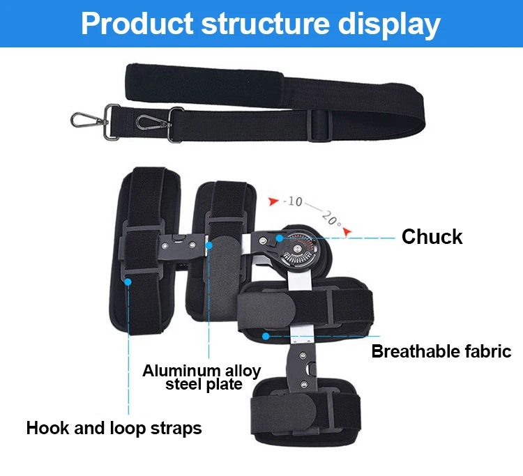 Adjustable Leg Stabilizer Rom Knee Immobilizer Medical Orthopedic Post ...