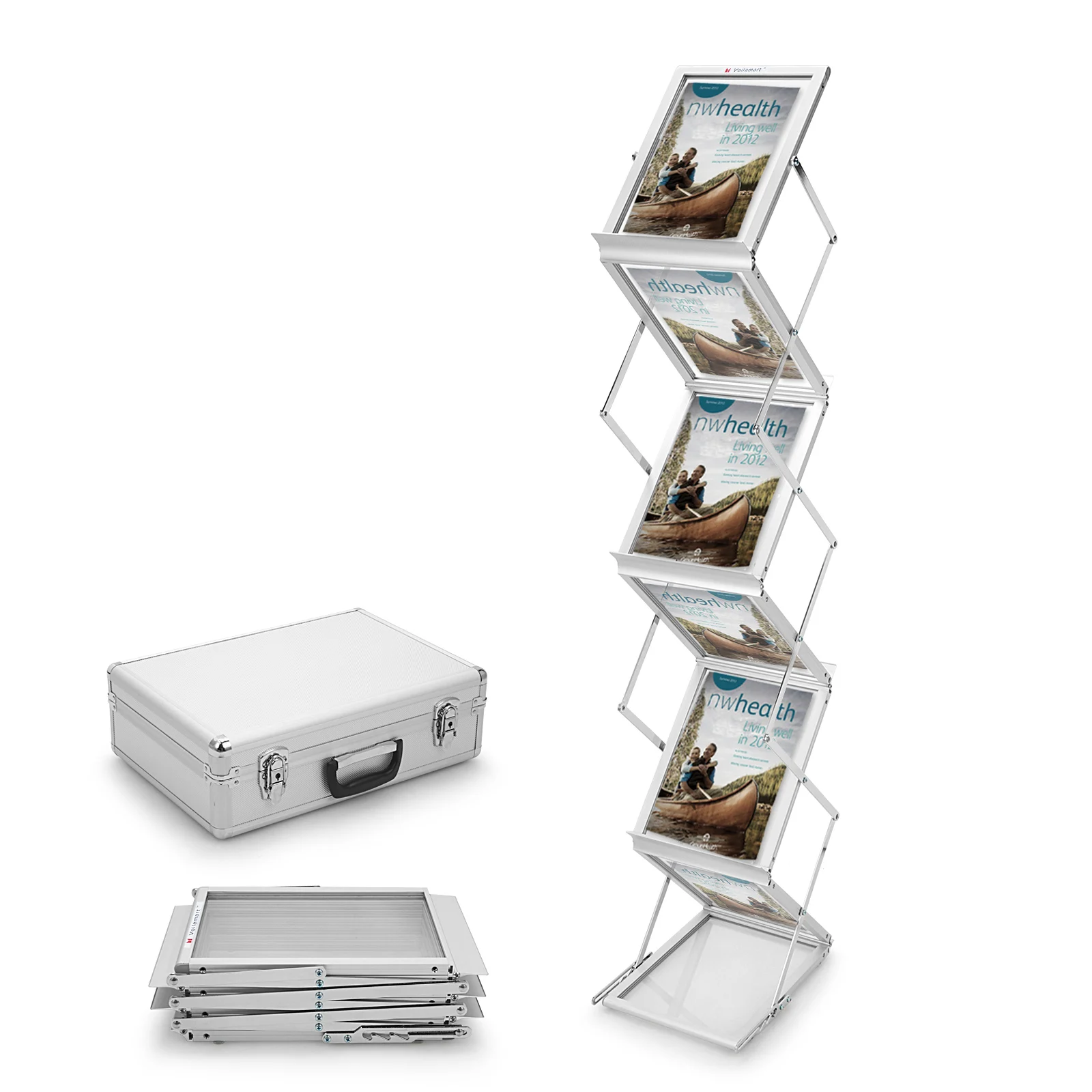 Outdoor A4 Zigzag Brochure Holder Catalogue Banner Stand Literature ...