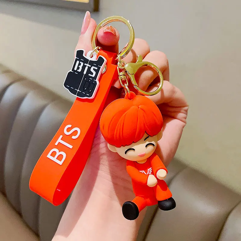 New 6cm 7 Styles 3d Sitting Posture Bt21 Bts Pvc Key Chain For Kid Gift ...