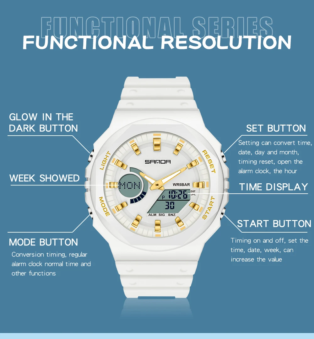 SANDA 6016 Men's Watch - Waterproof Quartz Fashion Timepiece