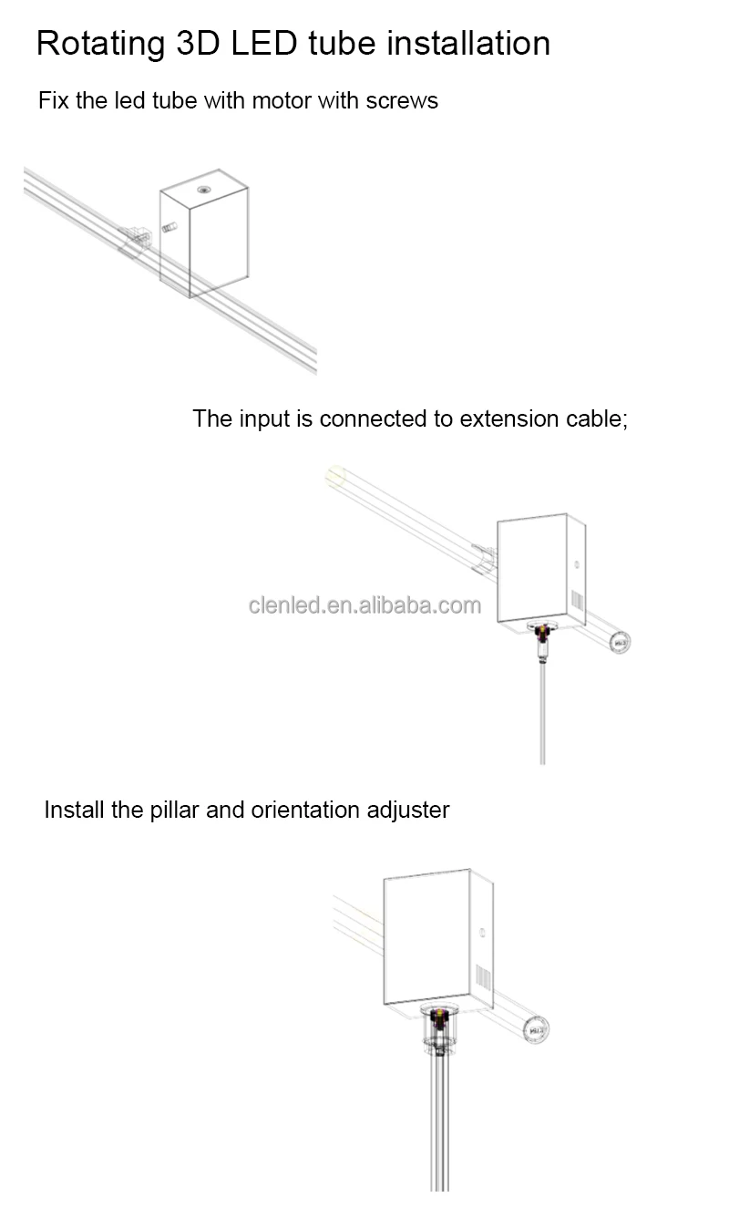 DMX512 Pixel Led Rotating Tube LED Color Tube 360 Degree Pixel Tube ...