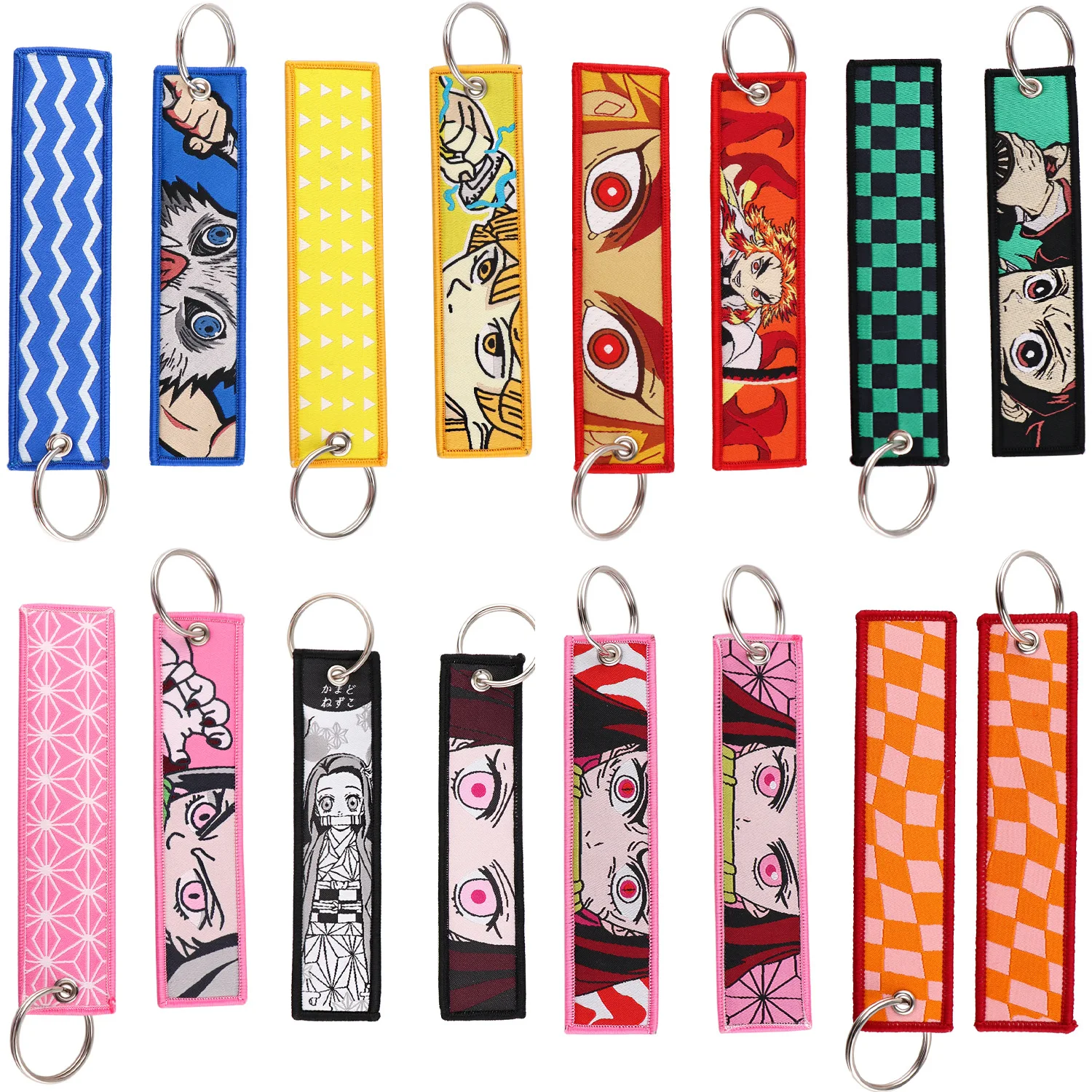 Anime Genshin Impact Fabric Keychain Cartoon Woven Key Chain Custom ...