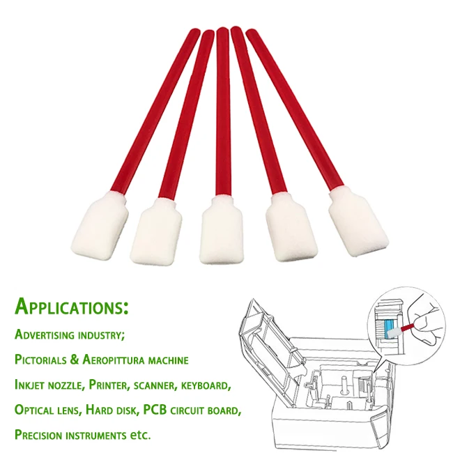 19 Years Factory Printer Printhead Cleaning Foam Swab Cleaning Stick ...