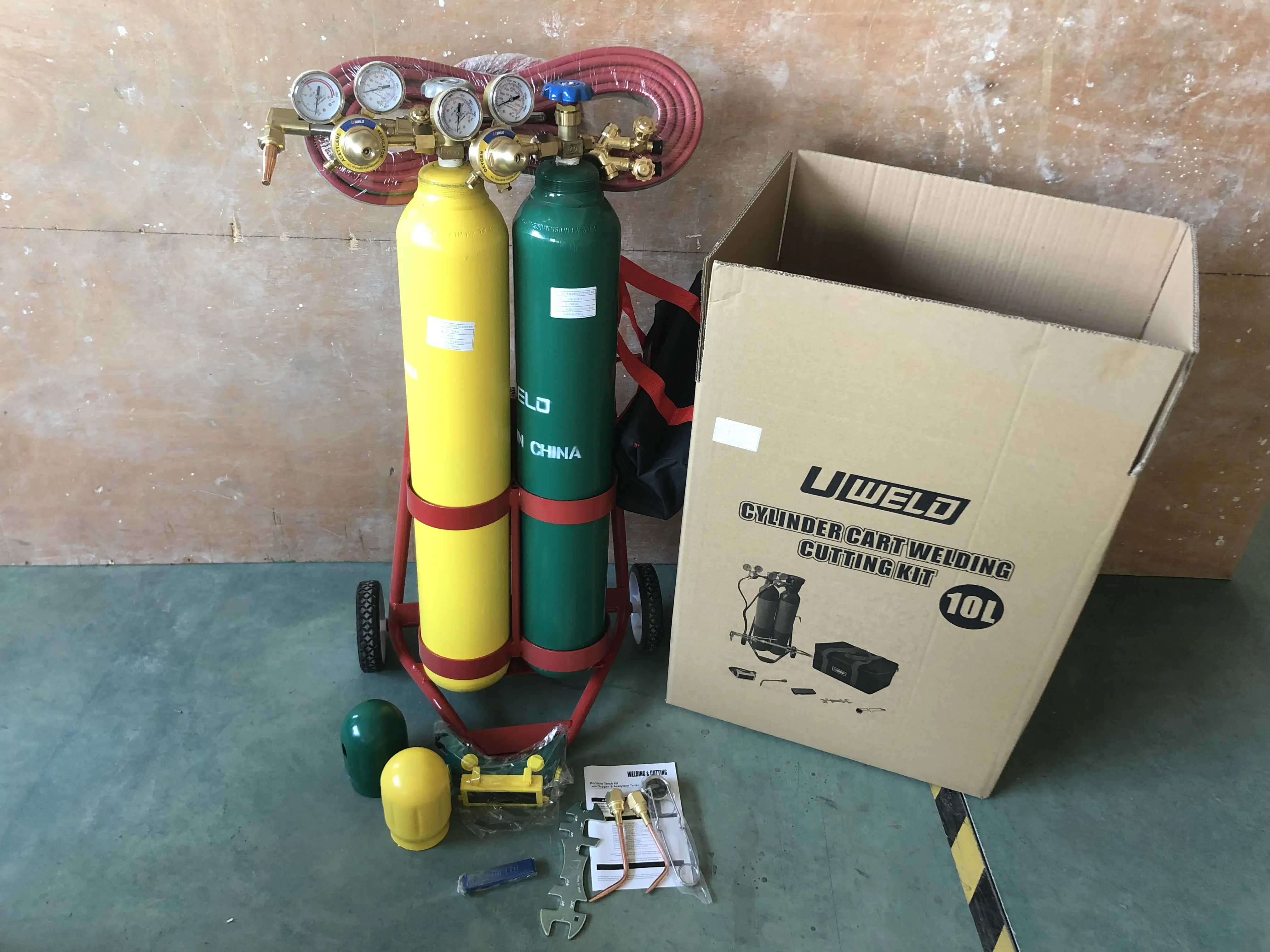 2023 10l Cylinder Cart Portable Oxygen Acetylene Gas Welding Cutting ...