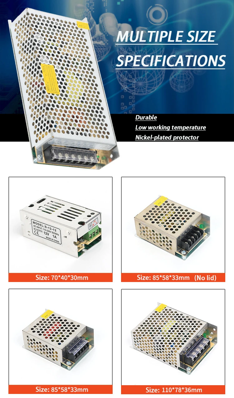 LED Strip Transformer AC to DC 110V/220V to 5V 12V 24V Indoor Switch ...