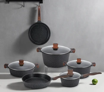 Die Cast Aluminum Diamond Looking Non-stick Coating Cookware Set ...