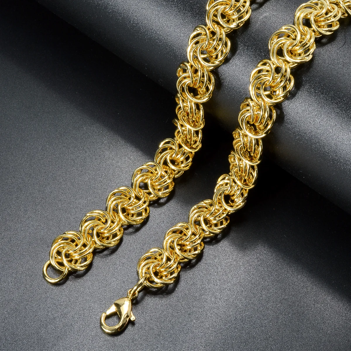 Custom Luxury Jewellery 18k Gold Plated Bridal Wedding Chain Necklace ...