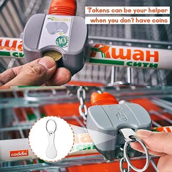 Reuse Shopping Cart Token Ring Trolley Recycled Alloy Key Chain ...