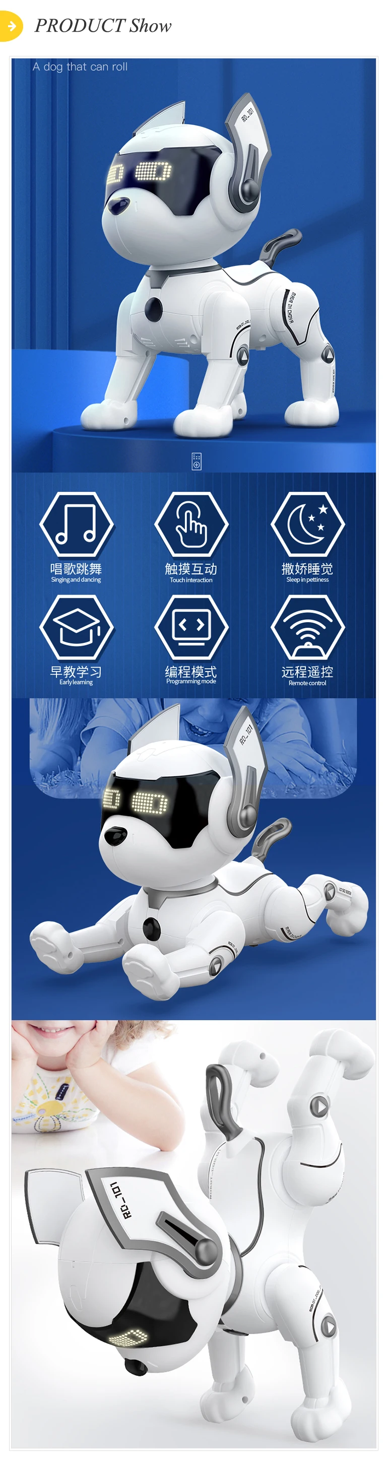 Dancing Puppy Smart Pet Toy - Remote Control Stunt Dog Robot