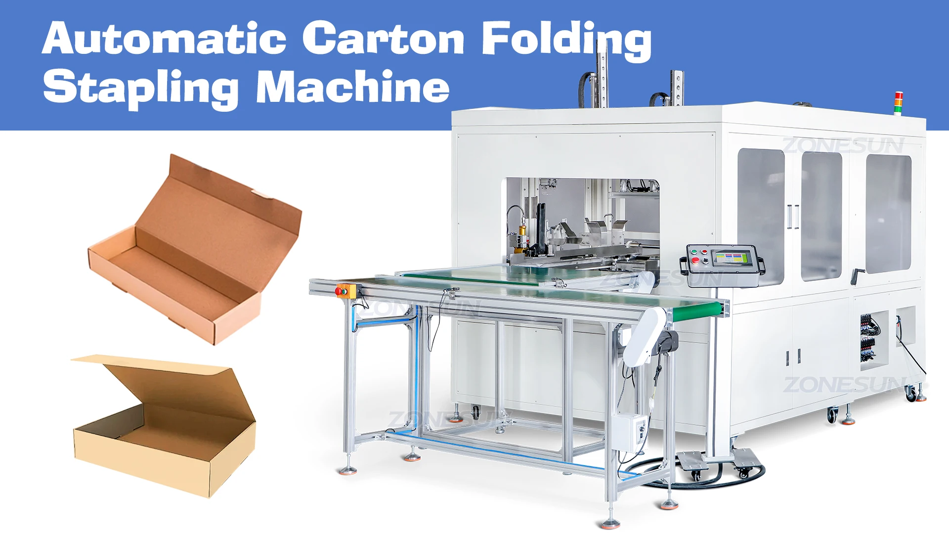 Zonesun Zs-bfm2 Automatic Carton Folding Forming Stapling Machine - Buy ...