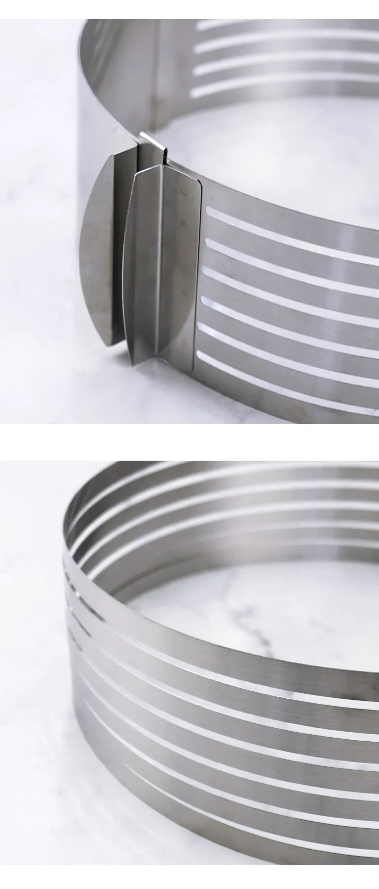 Stainless Steel Cake Cutter Ring Adjustable Round Mousse Ring And Dough ...