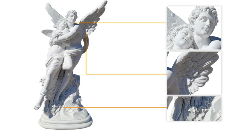 Customized Life Size Garden Marble Angel Statue - White Angel Statue