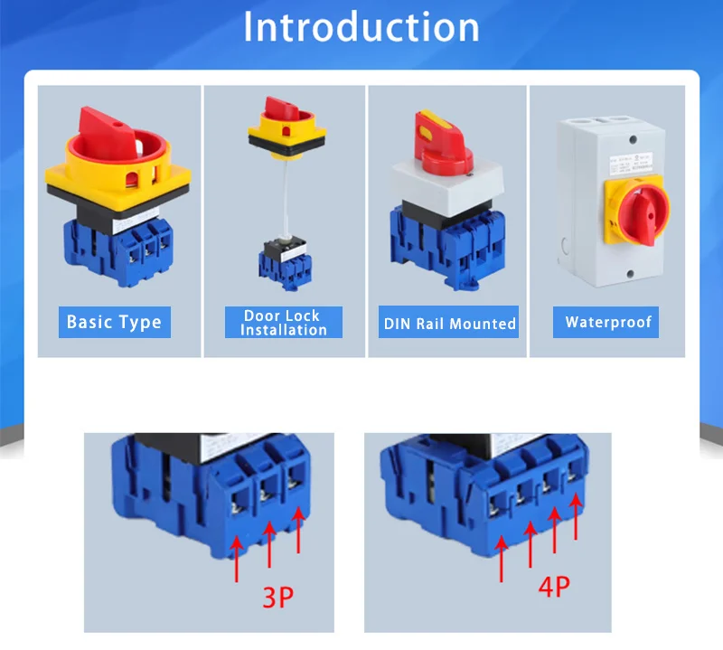 YMD11-100A/4P Locking Isolator Switch - 100A 4poles On-off