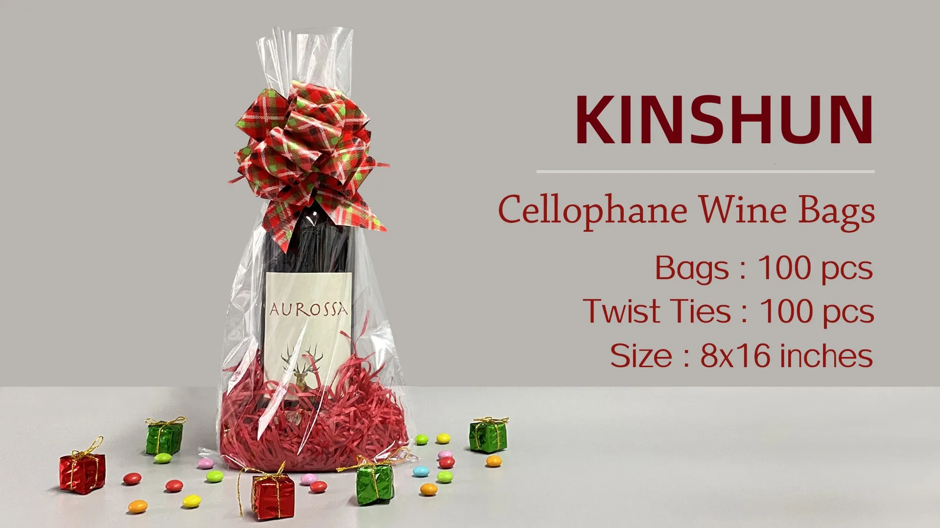 Wholesale Clear Wine Bottles Wrap Gift Bags 8"x16"+4" Flat Bottom ...