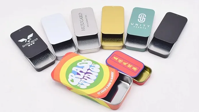 Cr Rectangular Slide Top Metal Tin Food Grade Square Tin Can Case Metal ...