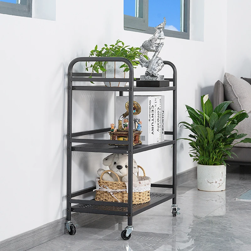 Hdani Kitchen Bathroom Steel Movable Multi-layer Trolley Shelving 3 ...