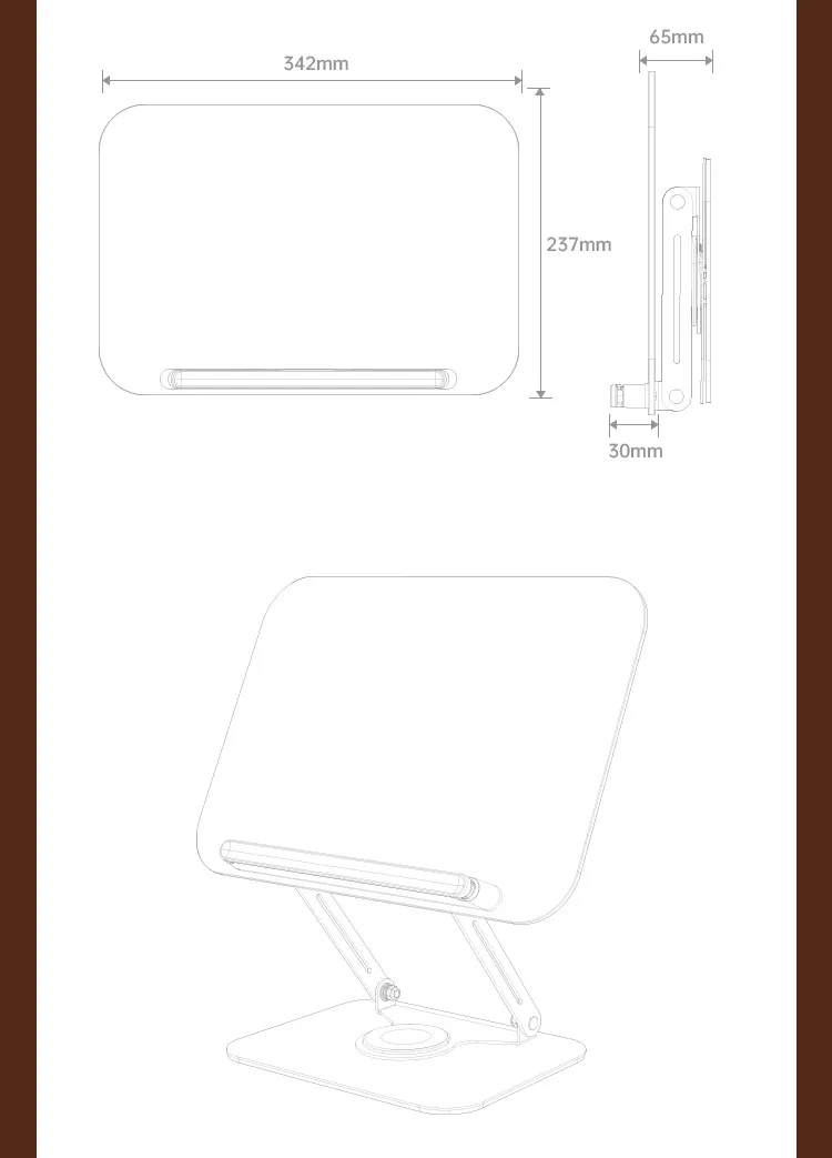 2024 Ergonomic Metal Transparent Acrylic Book Stand R22 Reading Stand ...