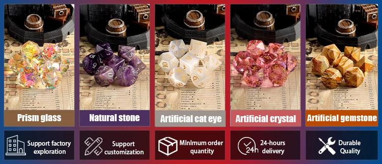 Green Aurora Effect Handmade Polyhedral Glass DND Dice Set Multi ...