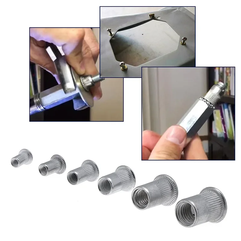 300pcs M3 M4 M5 M6 M8 Aluminum Flat Head Rivet Nuts Tool Set