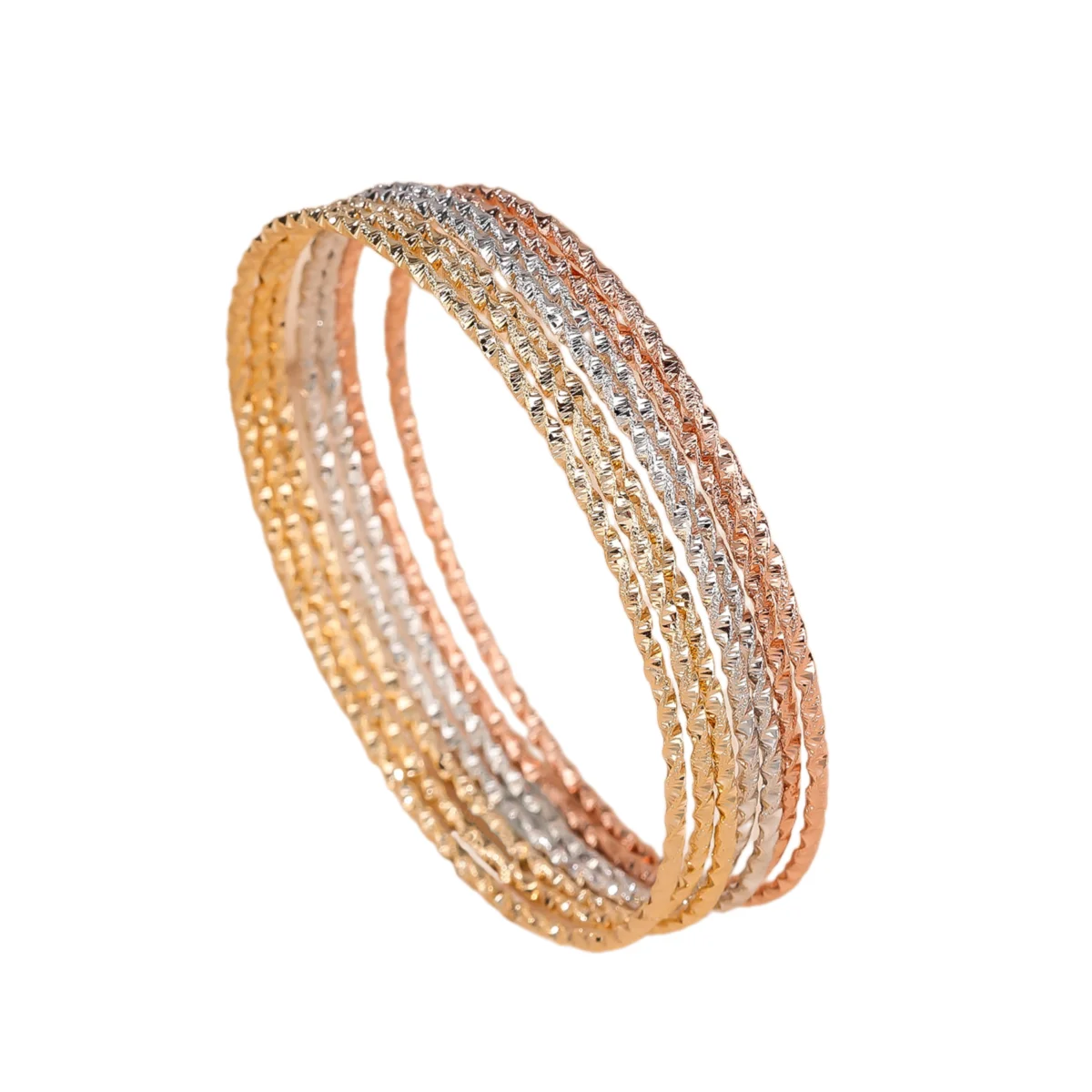 Woven Bracelet Simple Multilayer Three-color Bracelet 18K Multi-ring ...