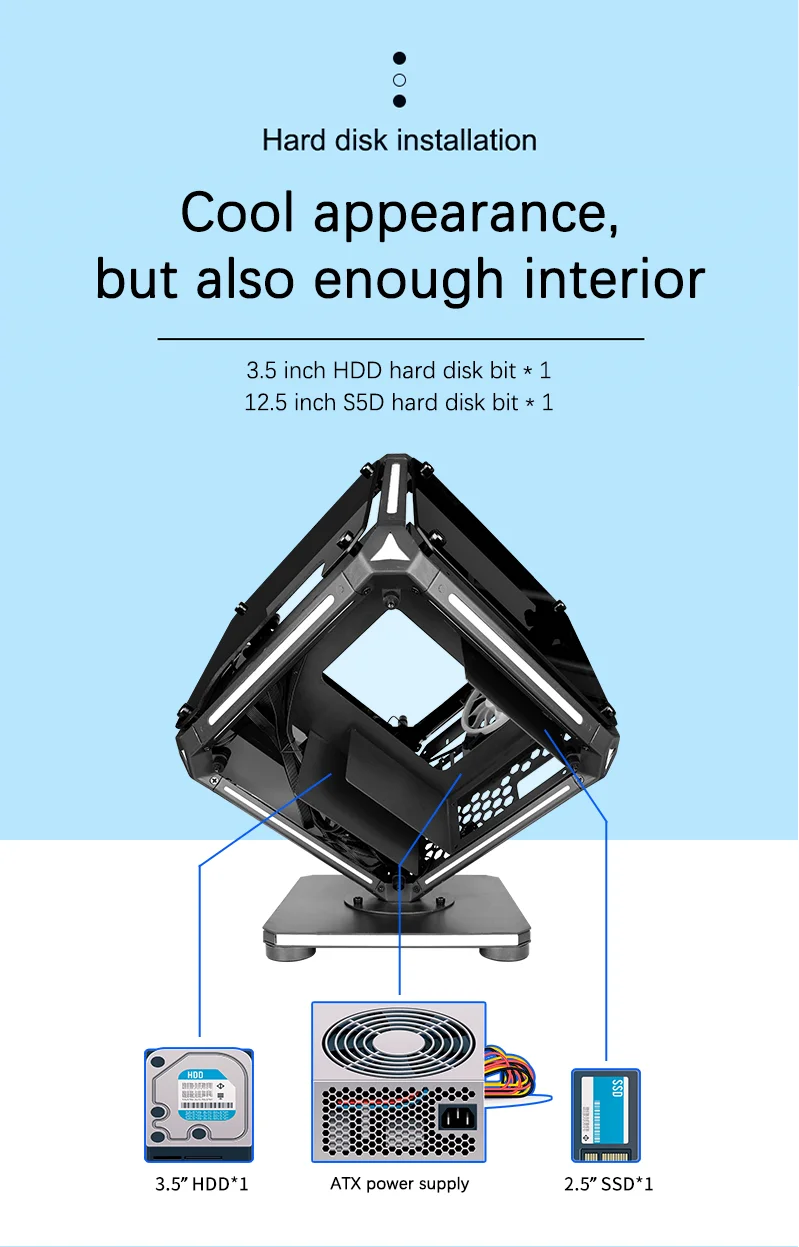 Customizable Factory Wholesaler Usb3.0 Cubic Pc Tower Desktop Case With ...