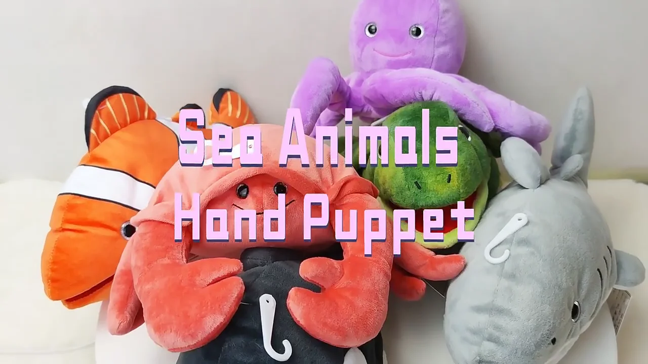 Purple Plush Shark Toy Including Cute Fish Crab Whale Sea Animal ...