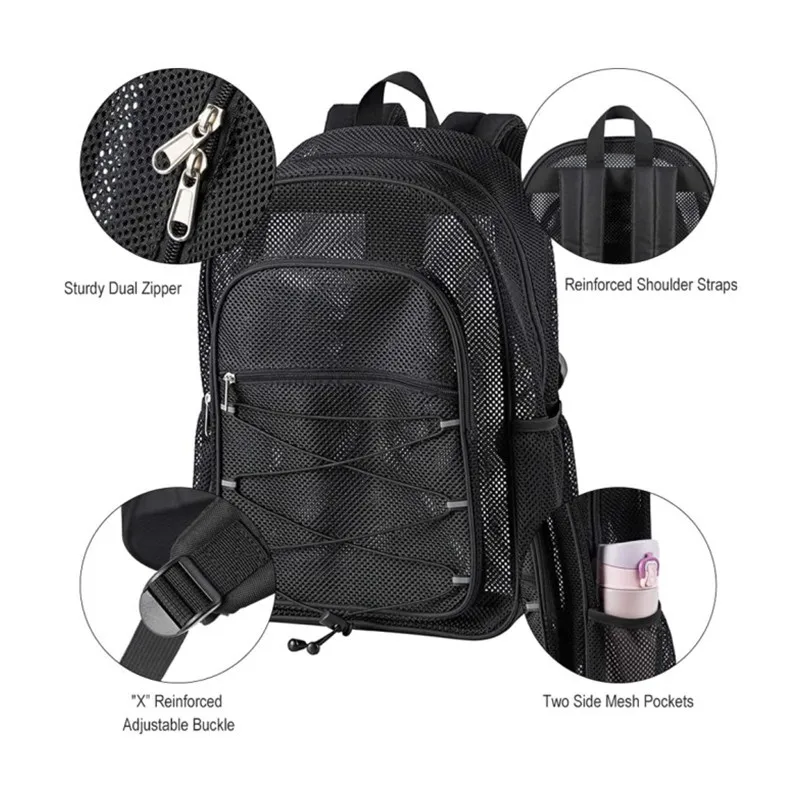 Hot Sale Fitness Bag Mesh Backpack For Commuting Swimming Travel Beach ...