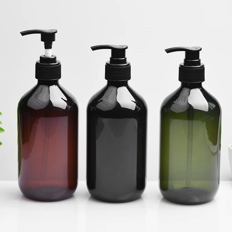 Empty Amber Green Pet 250ml 300ml 500ml Shampoo Shower Gel Lotion Pump ...