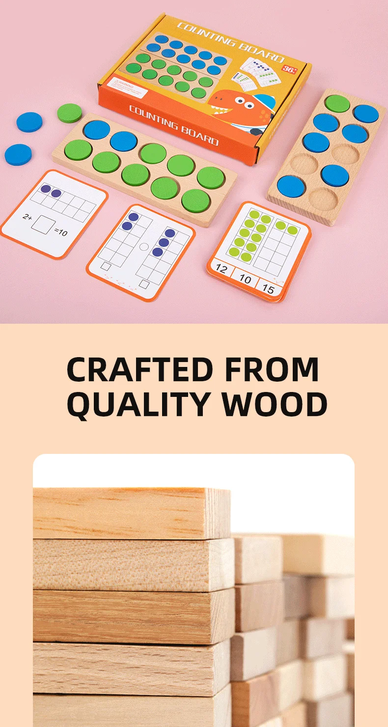 Wooden Number Puzzle Sorting Montessori Toys Shape Sorting Counting ...