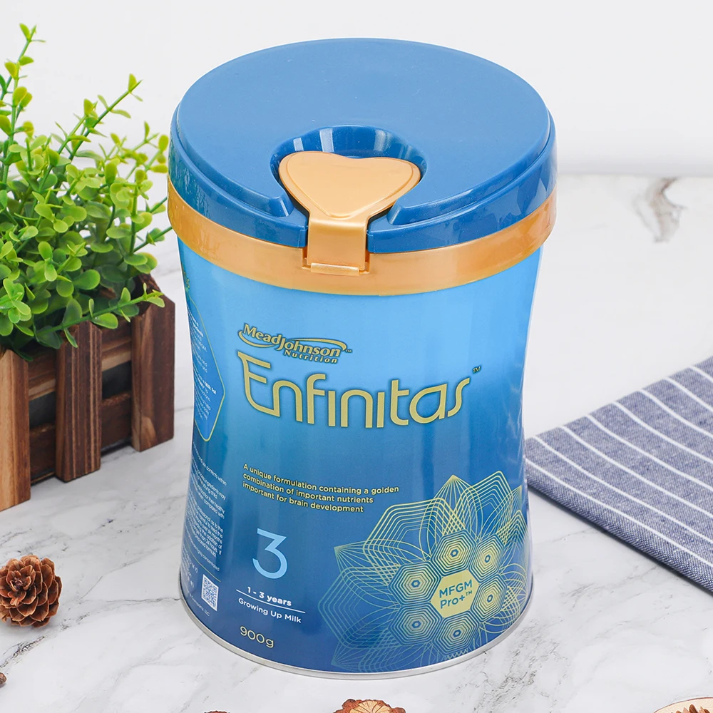 Food Safety Round Airtight Milk Powder Tin Box with Plastic Lids Metal ...