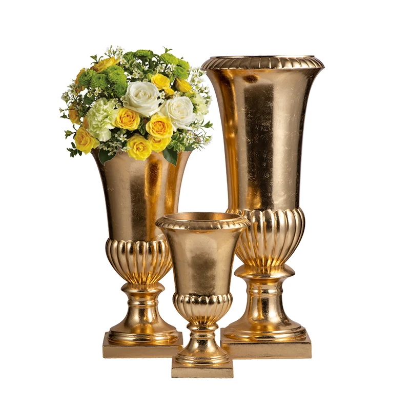 60/90/120cm Tall Trumpet Vase Centerpiece Factory Direct Sales Gold ...