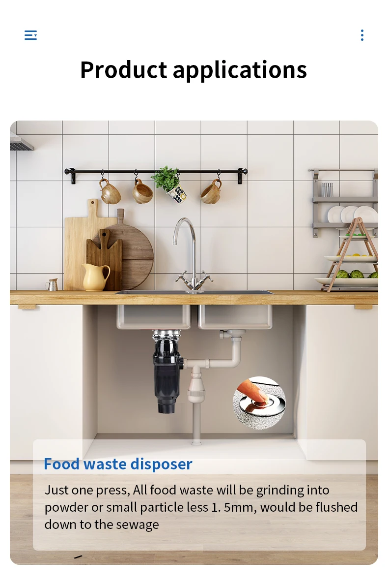 Sink Grinder Food Waste Processor Garbage Disposal 220v Sink Disposal ...