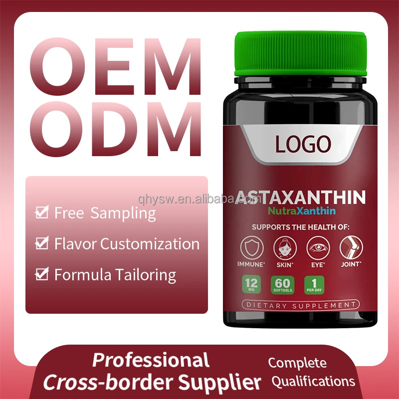 Oem Strength Astaxanthin Supplement Plant Astaxanthin Softgels Supports Antioxidant Activity ...
