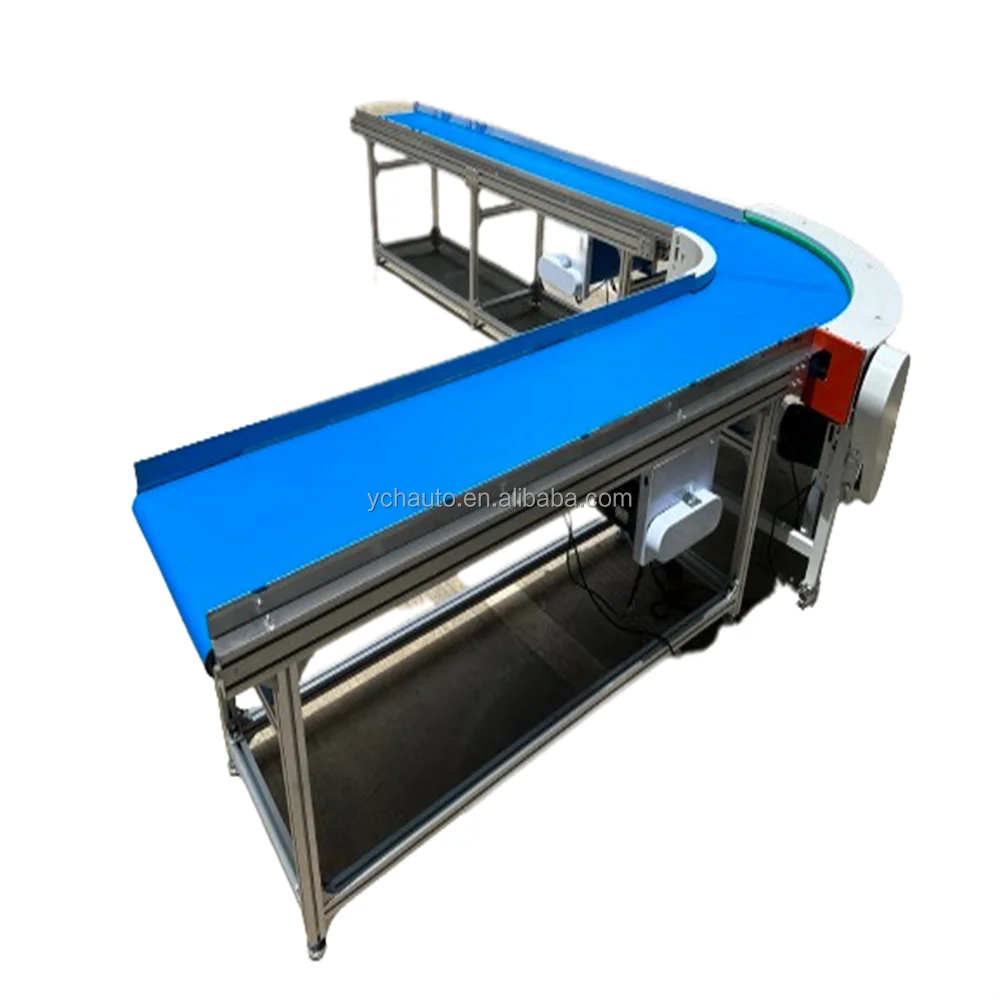 Electromagnetic Conveyor Belt Incline 90 Degree Power Turn Bags Food ...
