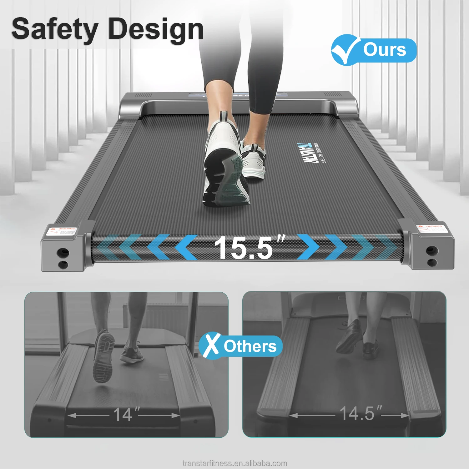 Portable Compact Treadmill Electric Walking Pad Running Machine Mini ...