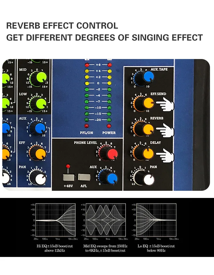 RIWORAL CT120S Audio Mixer - 12 Channel Professional DJ Controller