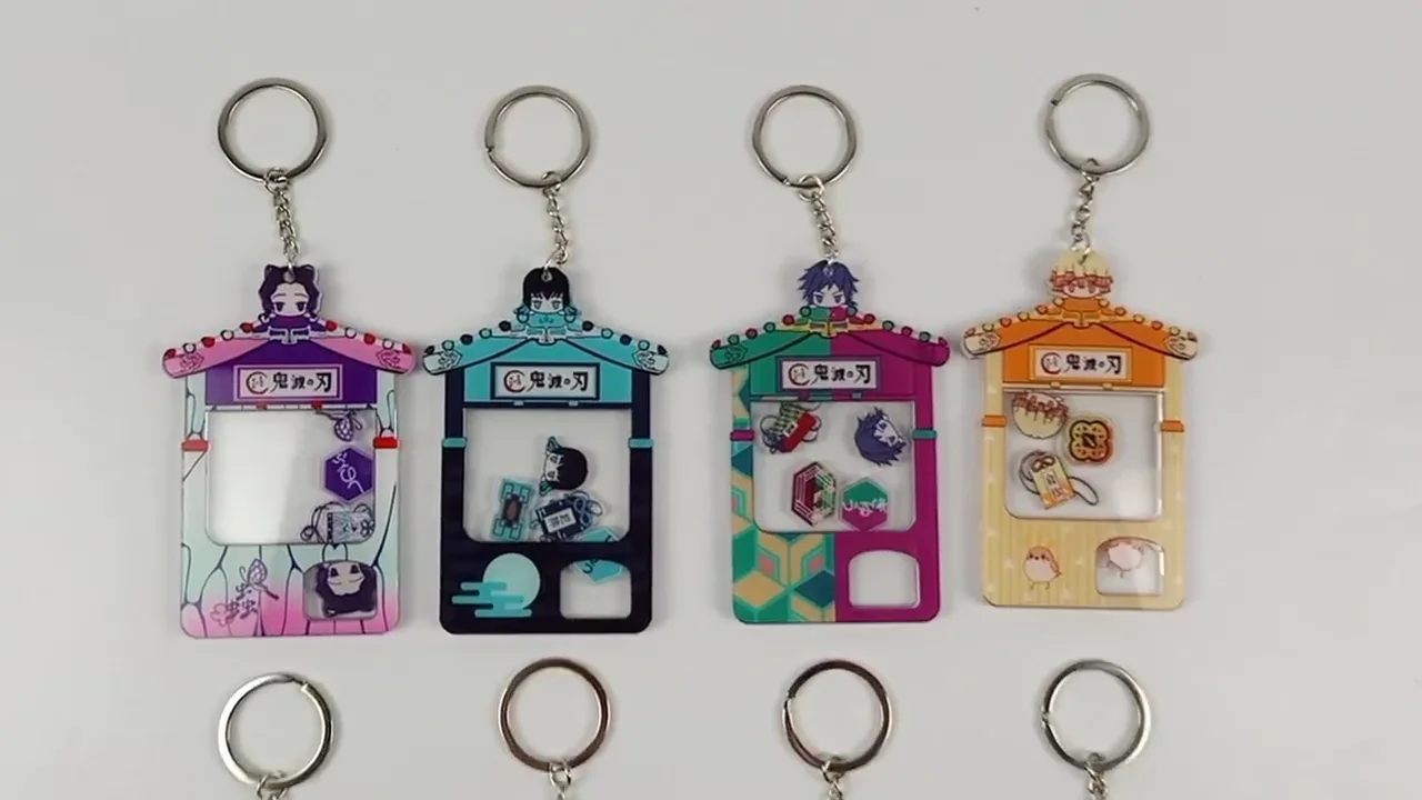 Low Moq Custom Anime Acrylic Shaker Keychain With Inner Small Moving ...