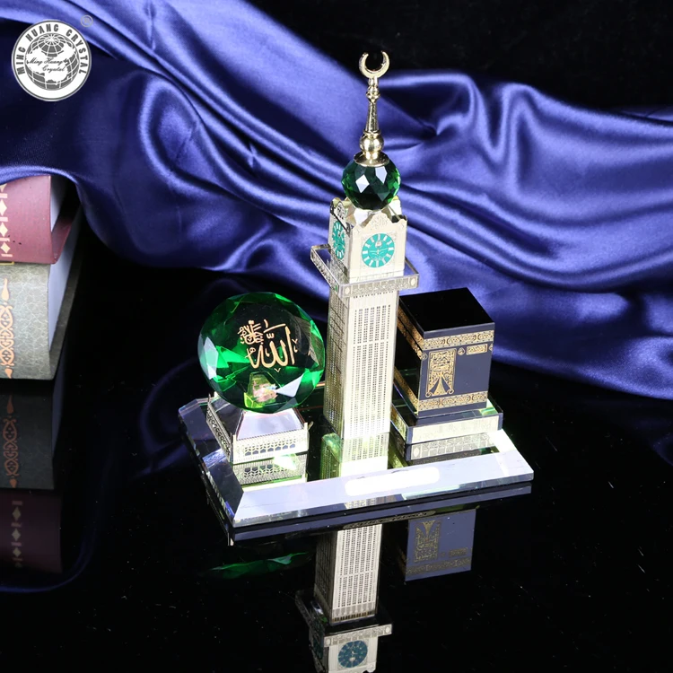 Crystal Glass Makkah Clock Tower – Islamic Eid Gift, Clear Handmade ...
