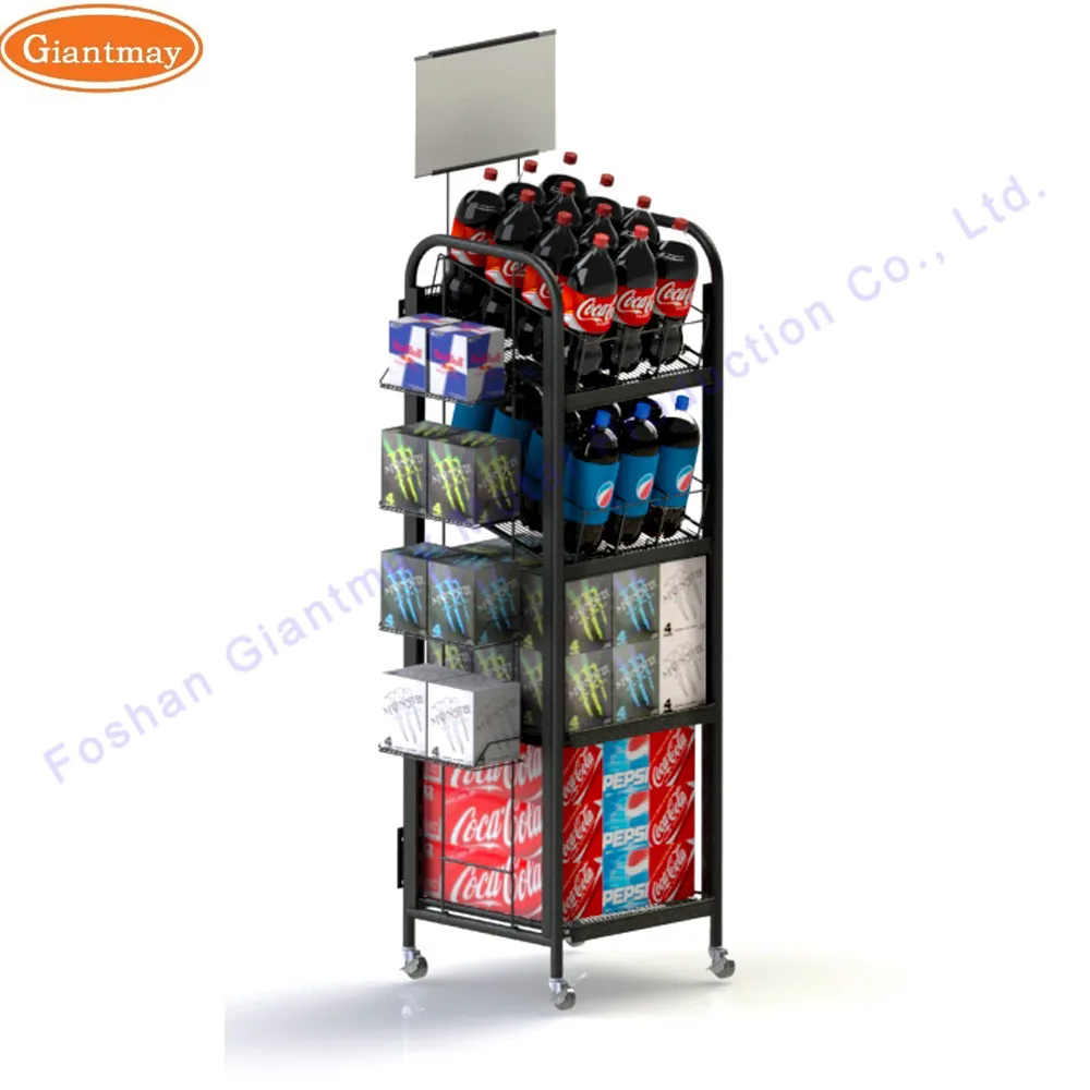 Wholesale Metal Floor Soft Drink Rack Water Energy Bottle Shelf ...