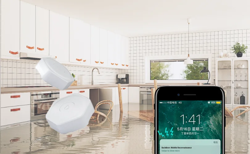 Iot Ble Beacon Programmable Smart Water Sensor Alarm Waterproof Beacon ...