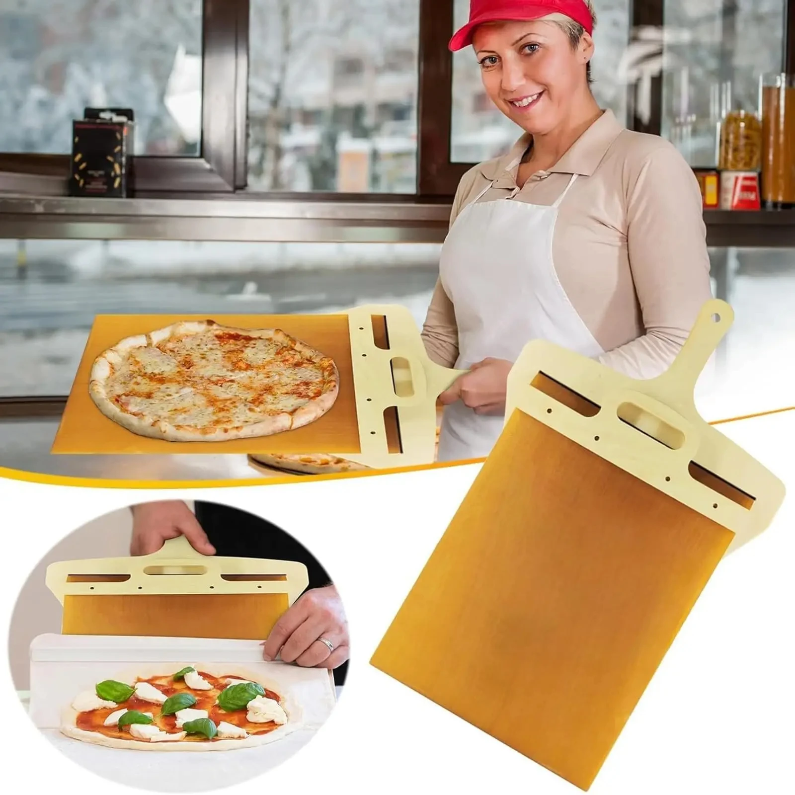 Sliding Pizza Spatula Food Pizza Tray Pizza Board Shovel for Home ...