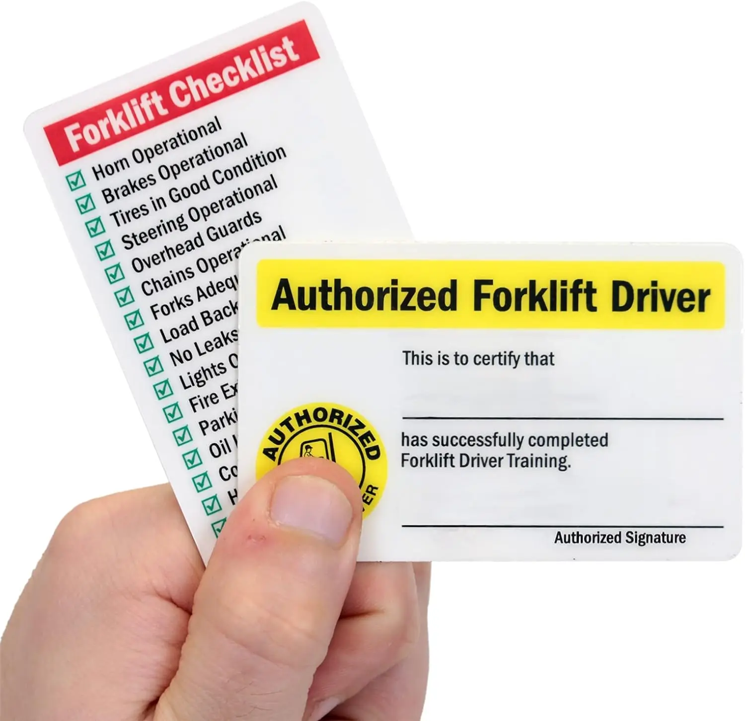 Qualified Authorized Forklift Driver Certificate Wallet Card Plastic ...