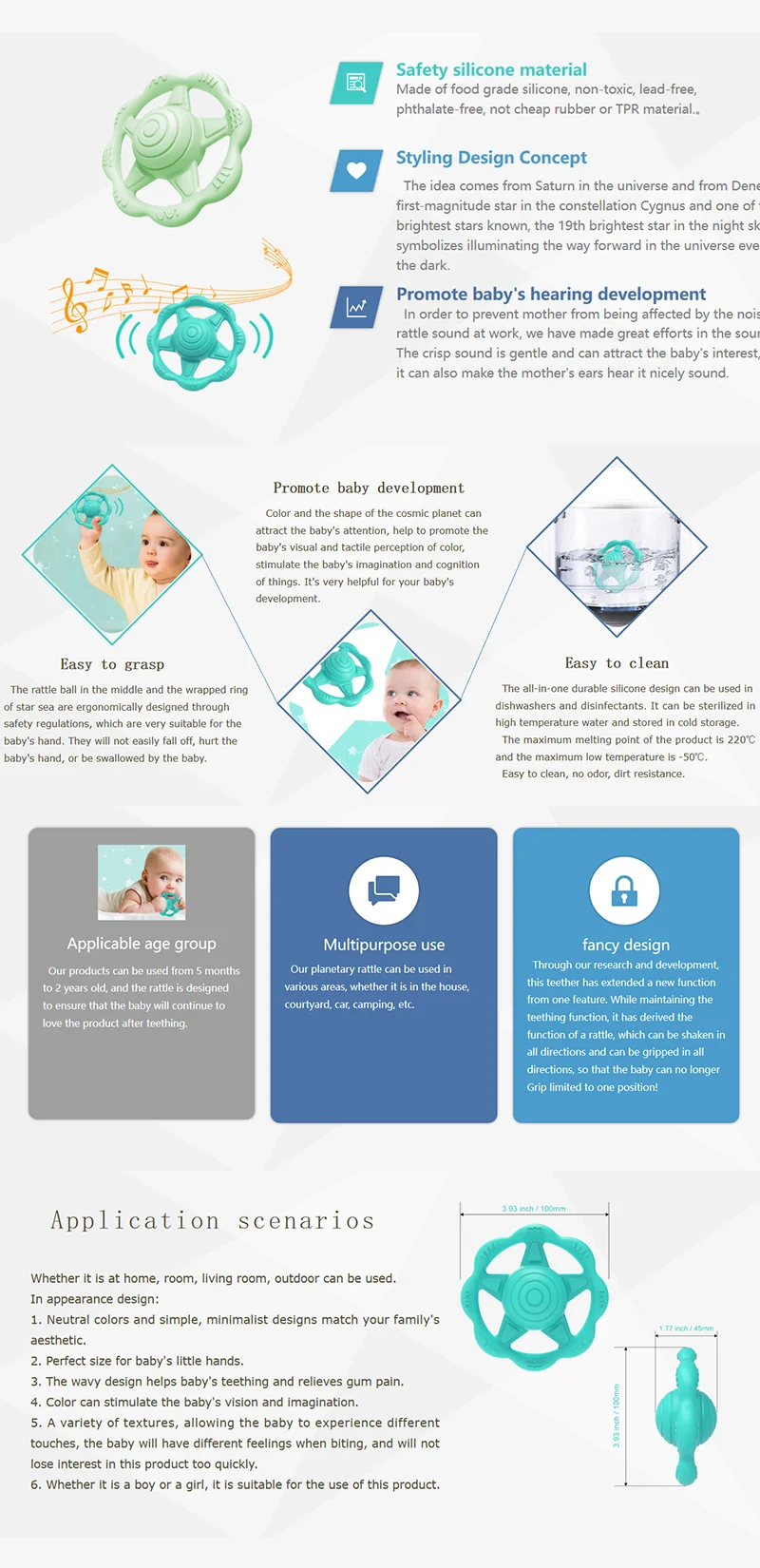 Custom Silicone Baby Rattle Teethers Wholesale Silicone Baby Hand ...